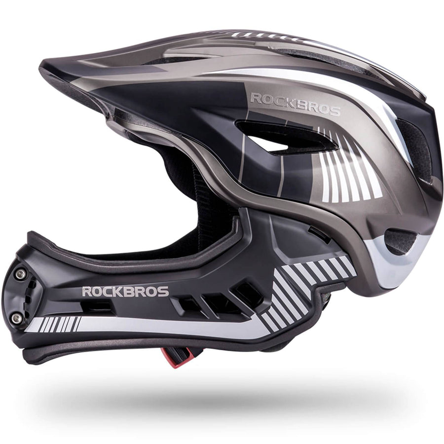 ROCKBROS Kinder helm Integriert Fahrradhelm mit Abnehmbarem Kinnschutz ...